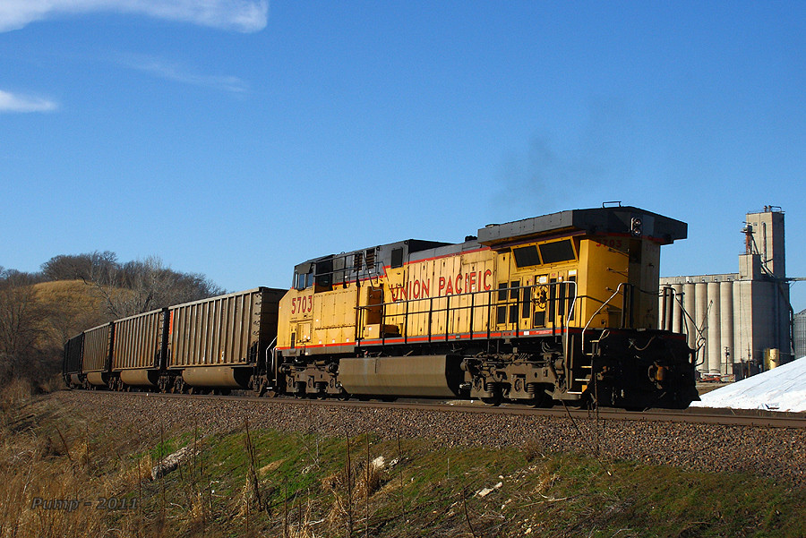 Northbound UP Empty Coal Train DPU Locomotive